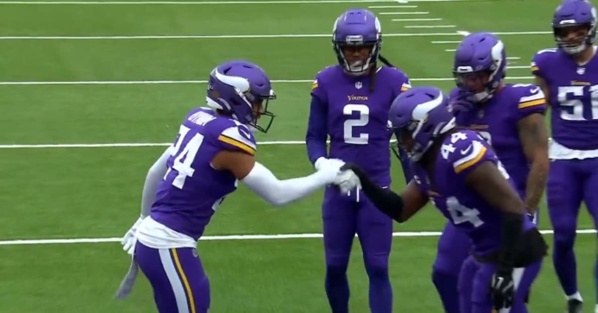 Vikings defenders break out the perfect celebration after an ...