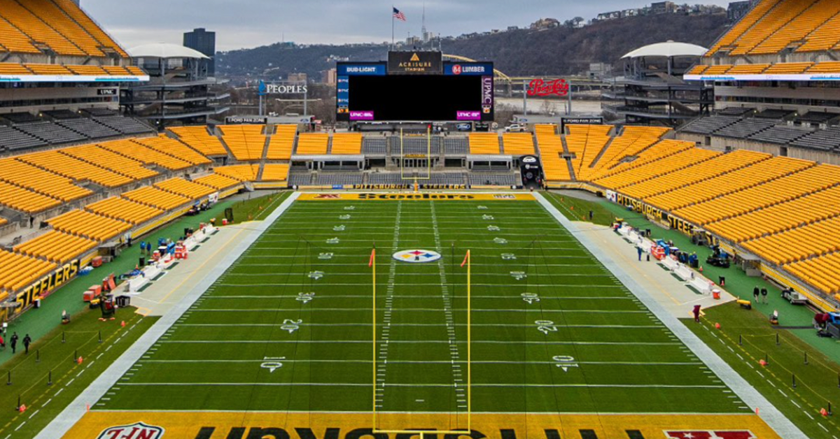 Steelers paint endzones gold, plan to wear color rush uniforms vs. Patriots