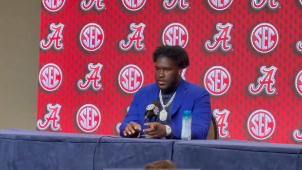 Crimson Tide offensive lineman Tyler Booker: "Y'all will be talking ...
