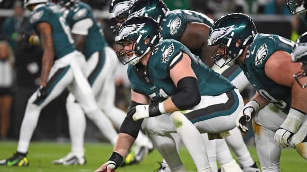 Eagles' center Cam Jurgens, tight end Dallas Goedert unexpectedly pop ...