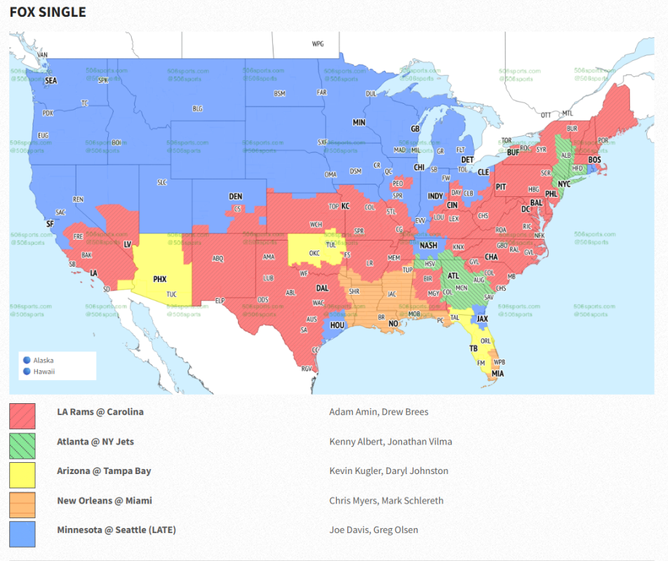 Minnesota Vikings at Seattle Seahawks broadcast map — Will you be able ...