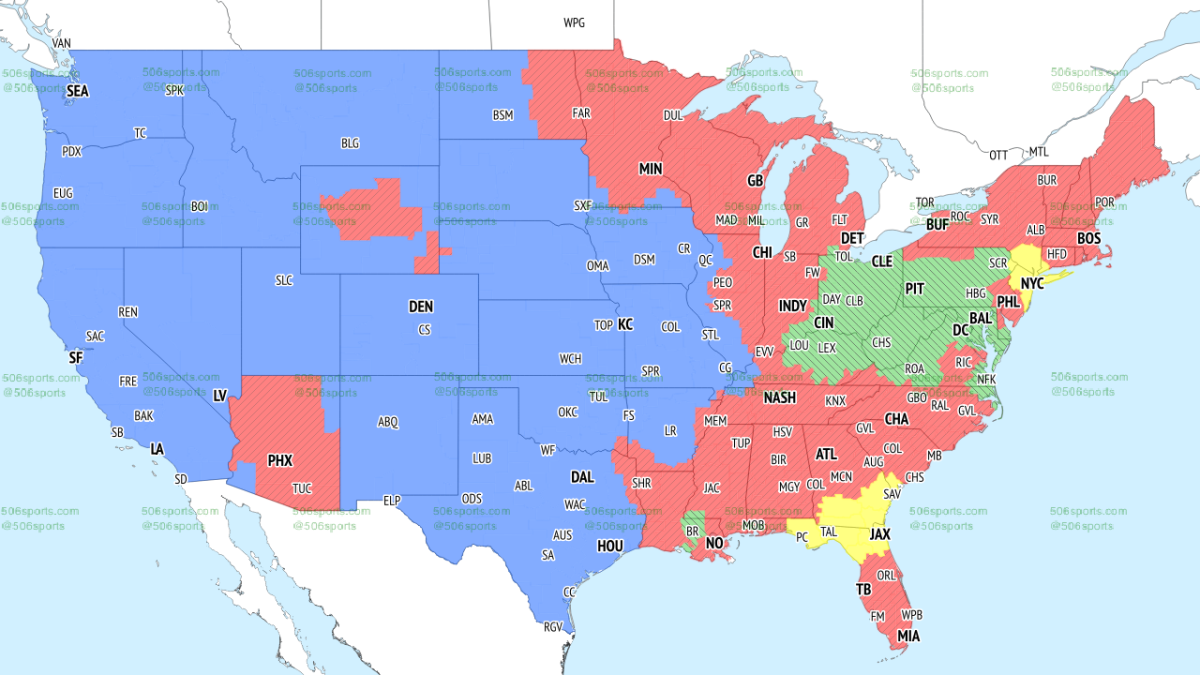 Kansas City Chiefs vs. Los Angeles Chargers broadcast map for Week 15 ...