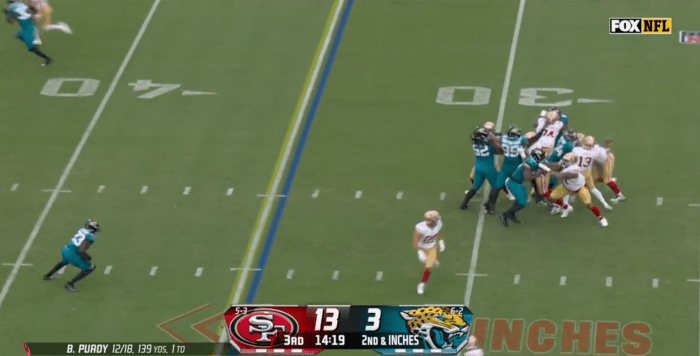 Brock Purdy starts 49ers-Jaguars second half with 66-yard touchdown pass
