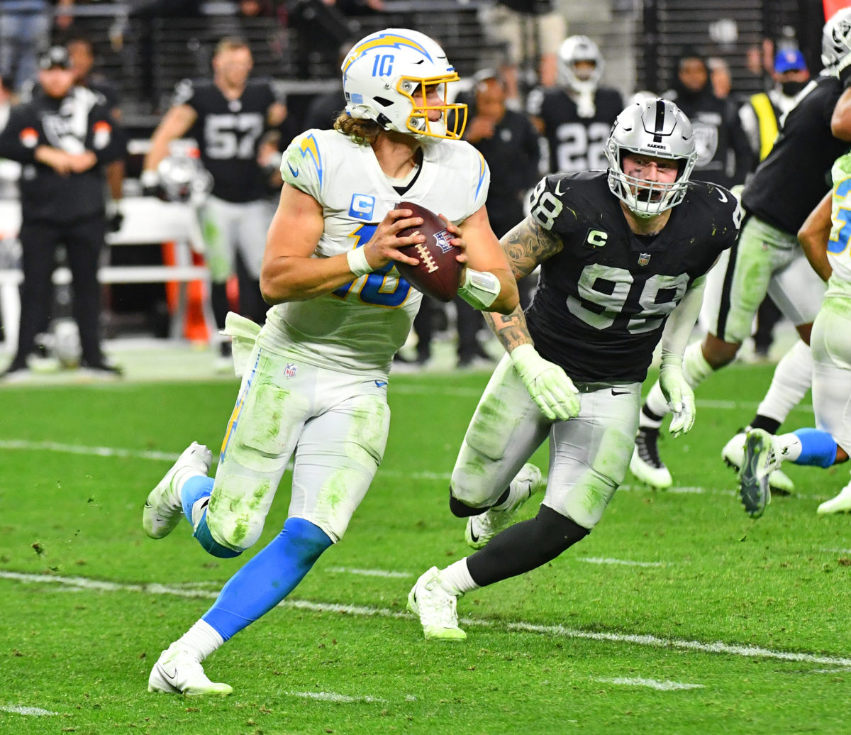 Raiders' DC explains the daunting task of preparing for Justin Herbert