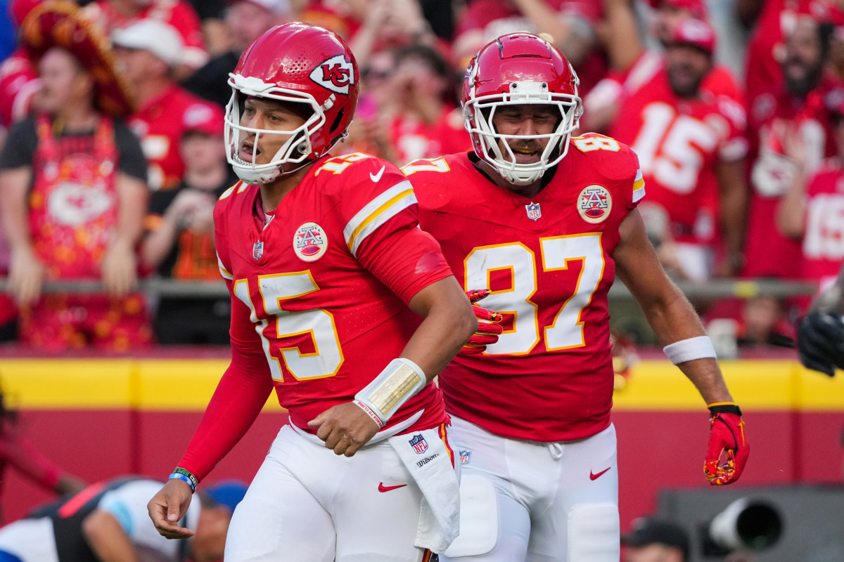 PFF says Travis Kelce is no longer Patrick Mahomes' No. 1 target as they list the top QB-pass ...
