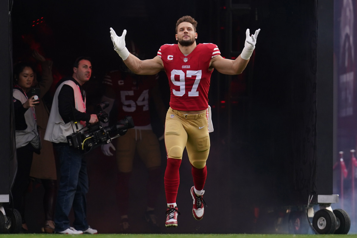 49ers head coach Kyle Shanahan not surprised by length of Nick Bosa ...