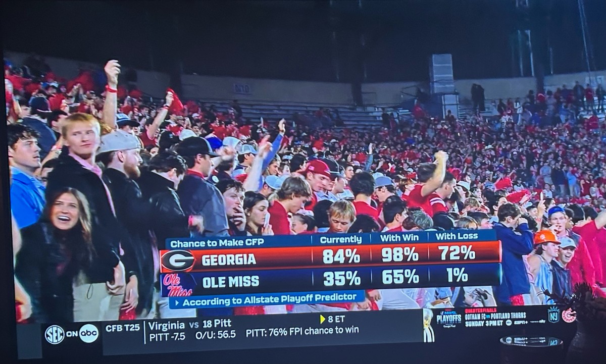 Georgia Bulldogs' playoff chances take a dip following ugly loss to Ole ...