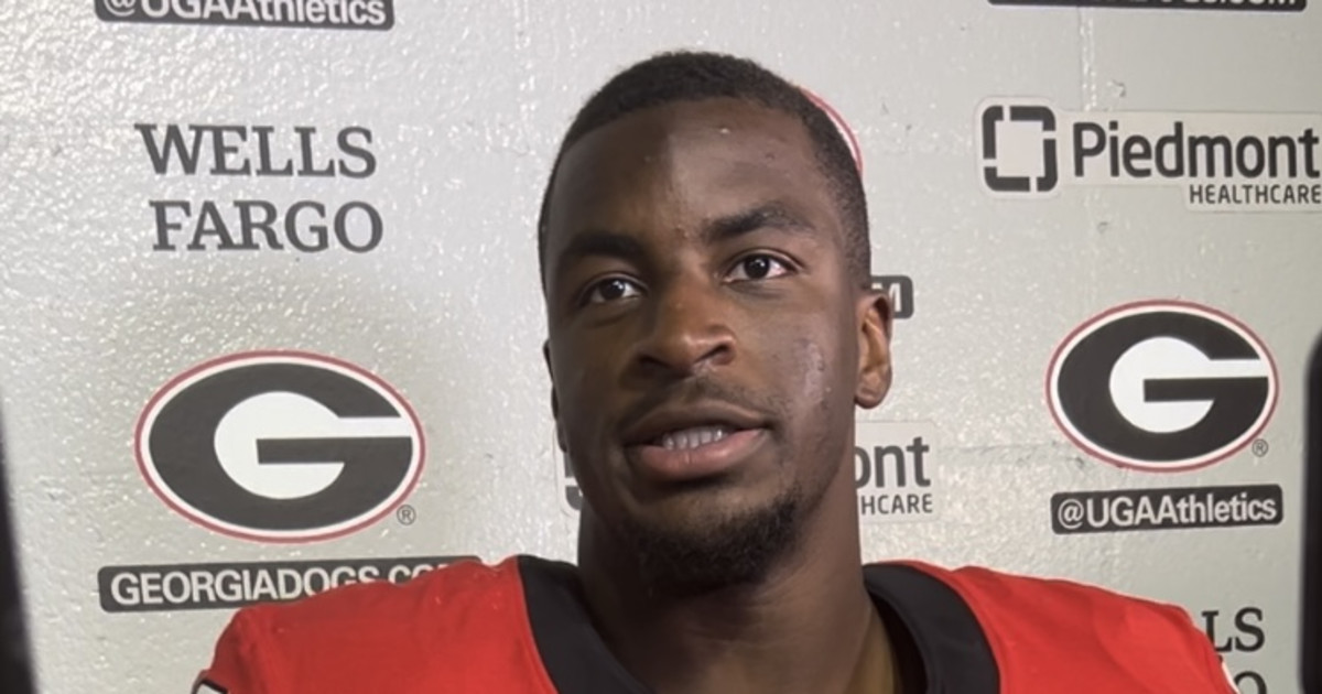 Georgia RB Branson Robinson reacts to rushing in first touchdown after ...