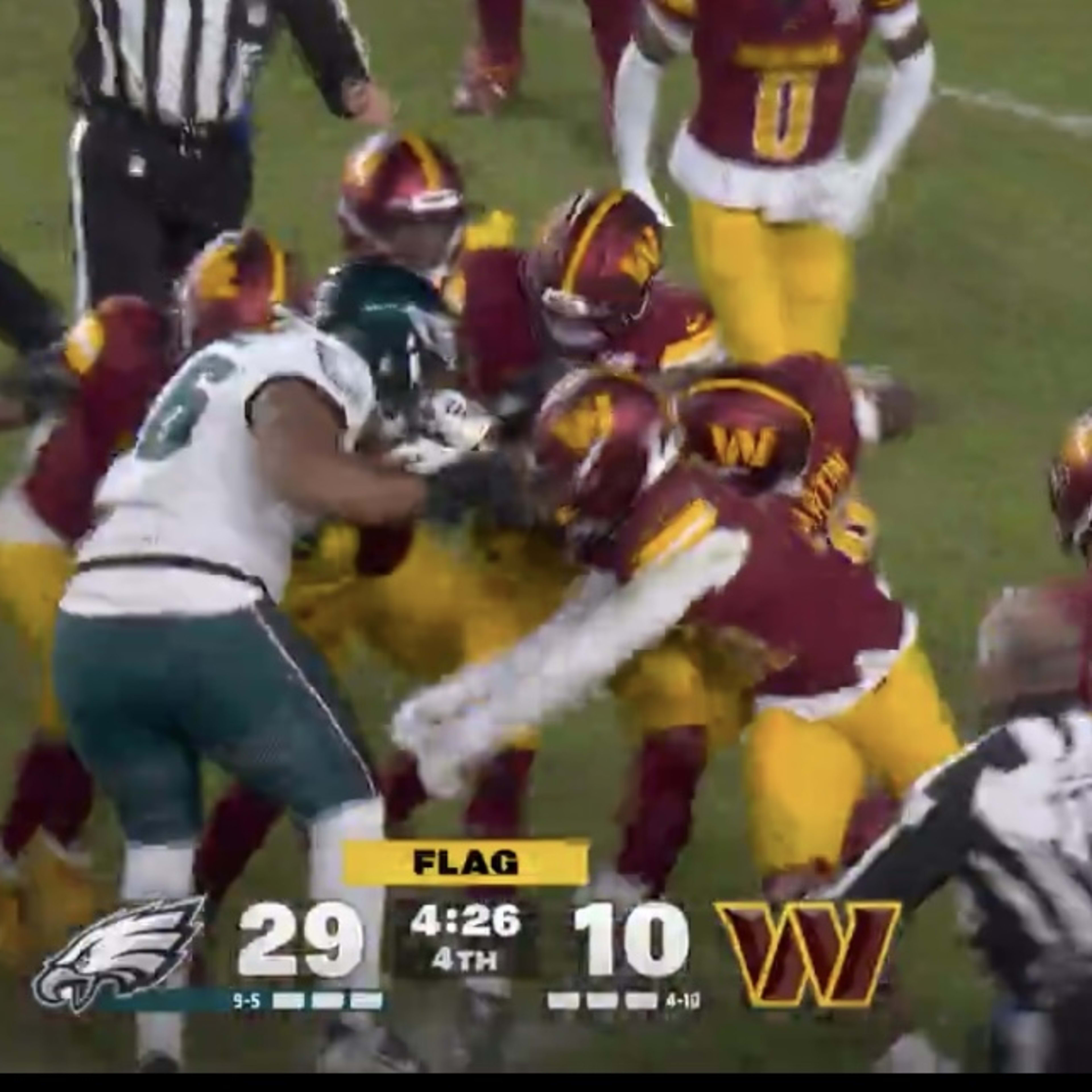 Massive fight breaks out between Eagles and Commanders late in ...