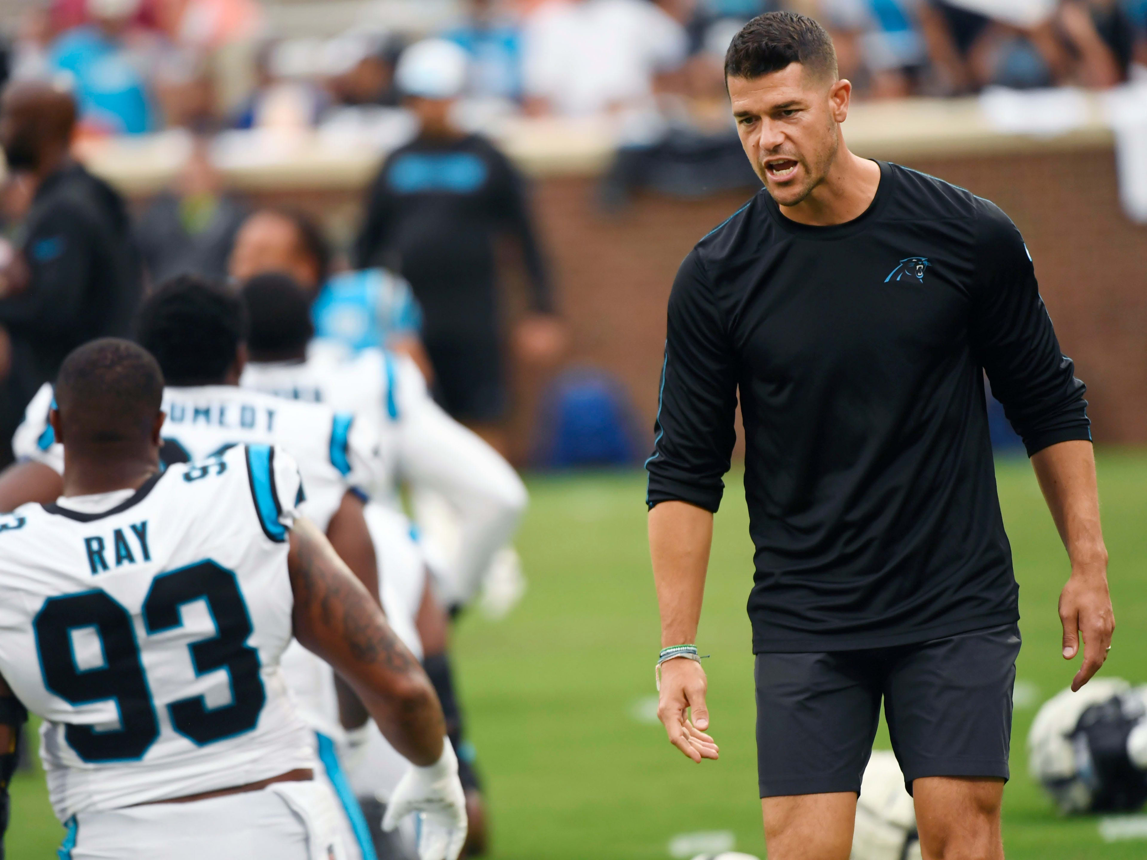 Dave Canales reacts to the dumbest play the Panthers made during joint ...
