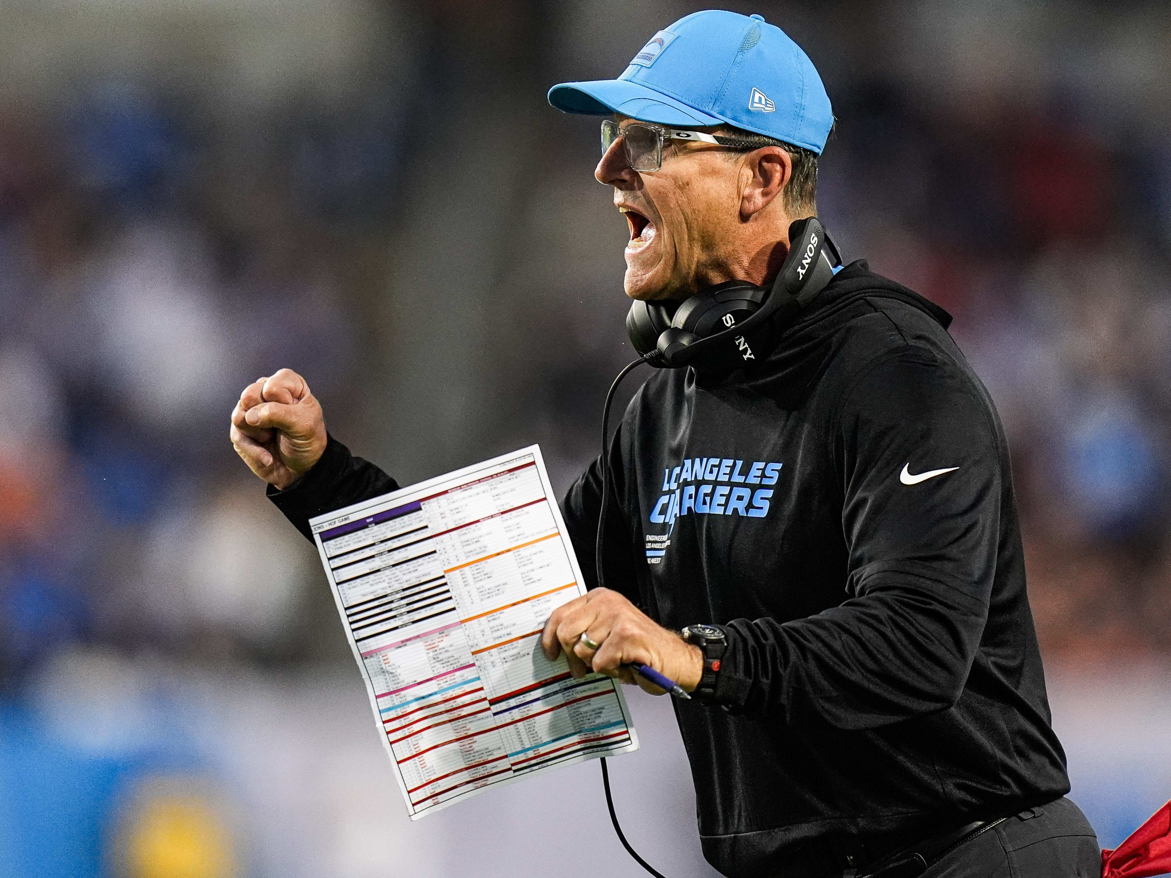 Jim Harbaugh goes viral for awesome interaction with Chargers QB Trey ...