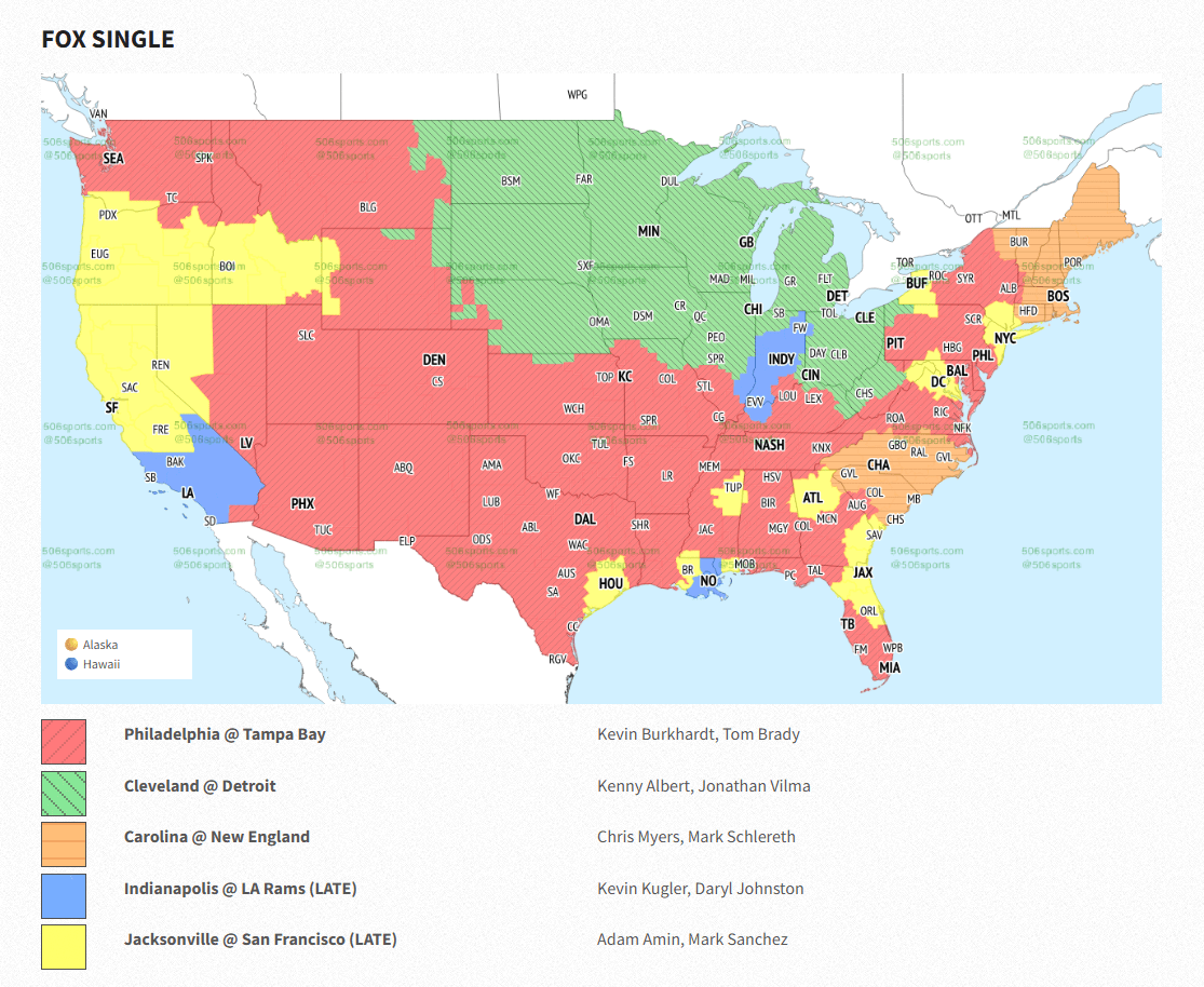 Tampa Bay Buccaneers vs. Philadelphia Eagles Week 4 broadcast map: Will ...
