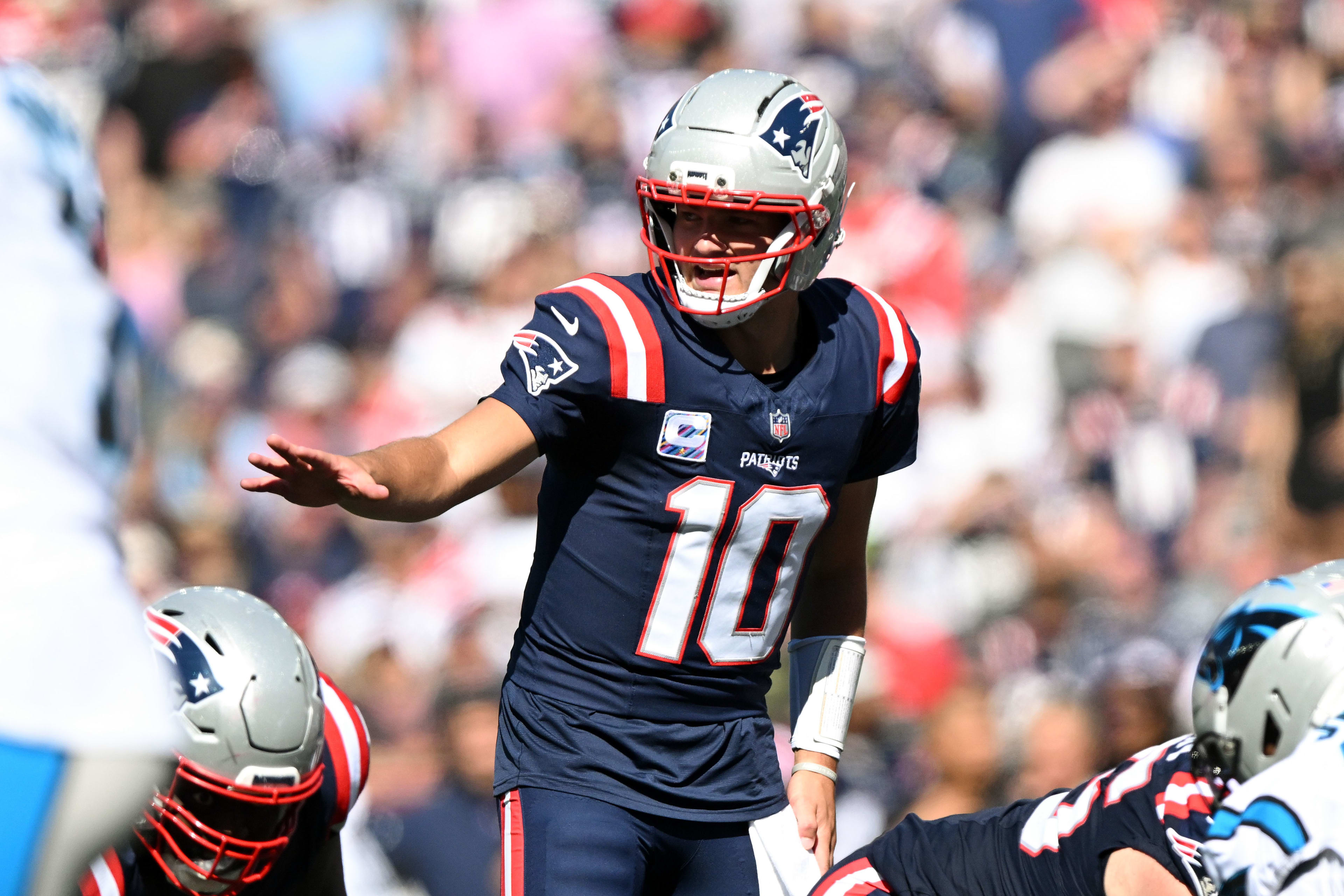 Drake Maye pulls out a hilarious and celebration during the Patriots Week 4 matchup that ...