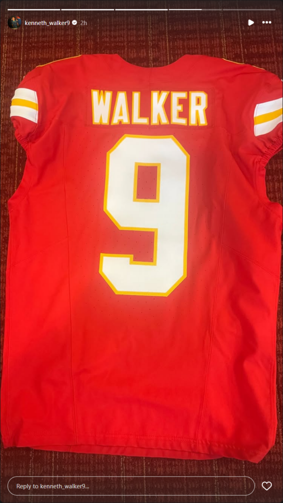 New Kansas City Chiefs RB Kenneth Walker III reaches perfect jersey ...